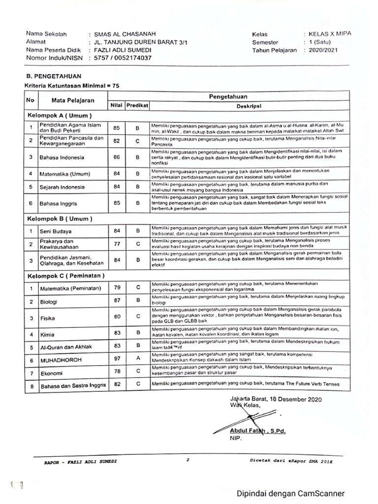Rapor Fazli Adli Sumedi | PDF