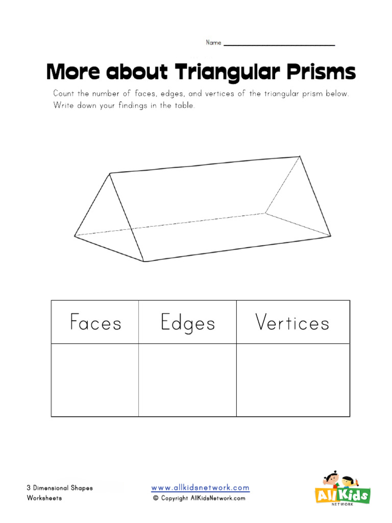 Math 3d Shapes Triangular Prism Properties | PDF