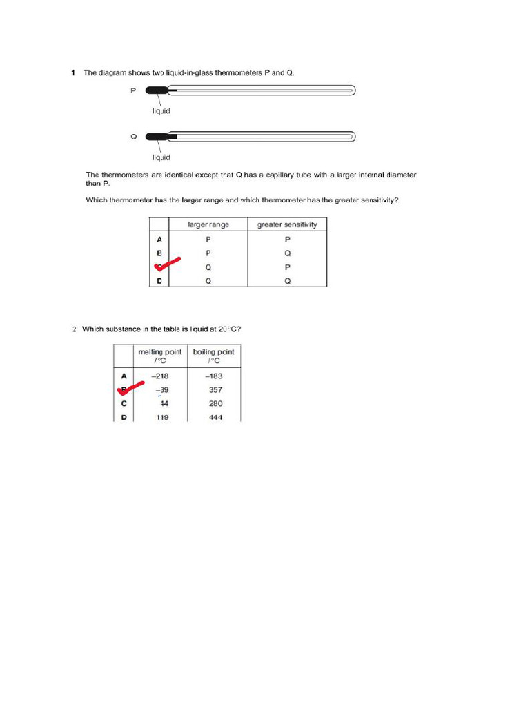 Thermal Physics - Worksheet | PDF