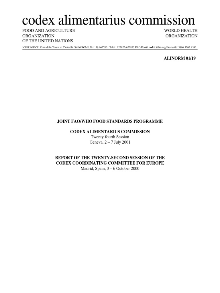 Codex - Alimentarius - Commission - FOOD - AND - A 2 | PDF | Food And ...