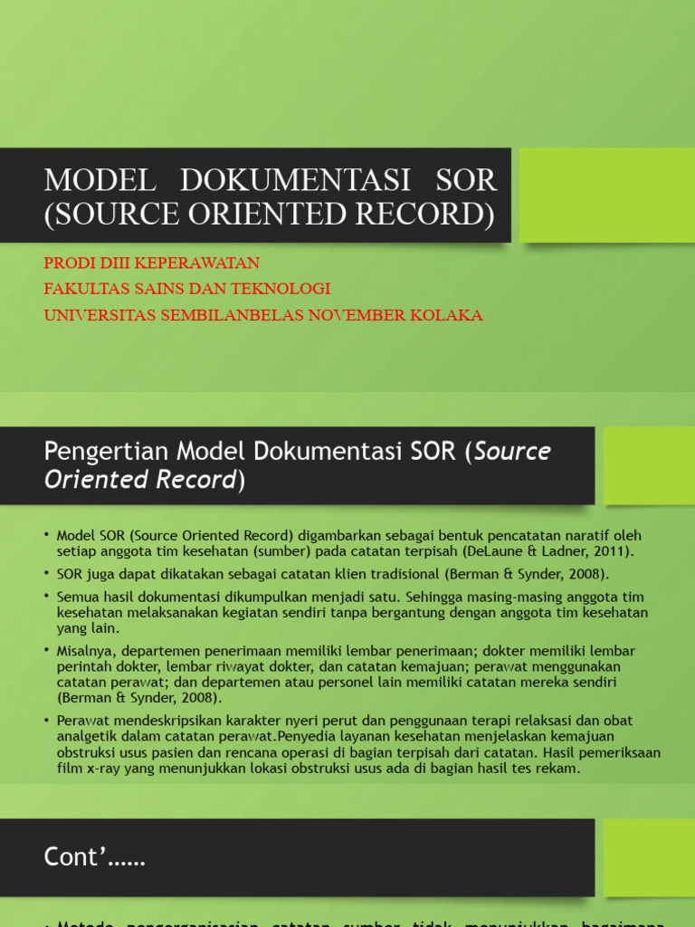 Model Dokumentasi Sor | PDF