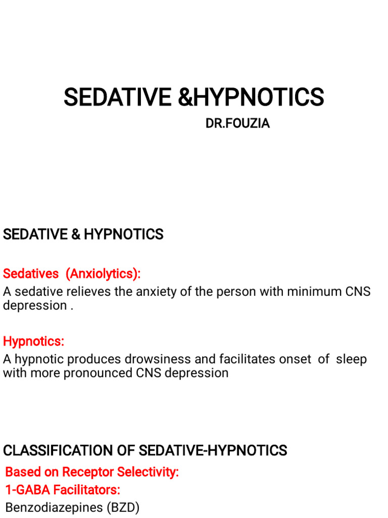 BSCN SEDATIVE &HYPNOTICS | PDF | Benzodiazepine | Drugs Acting On The Nervous System