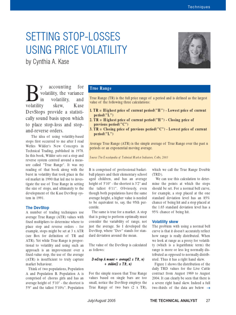 Setting Stop-Losses Using Price Volatility | PDF
