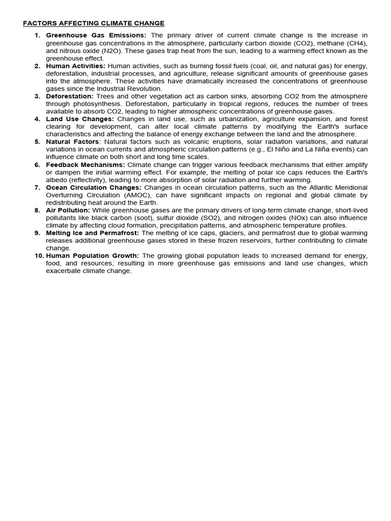 Factors Affecting Climate Change | PDF | Climate Change | Greenhouse Effect