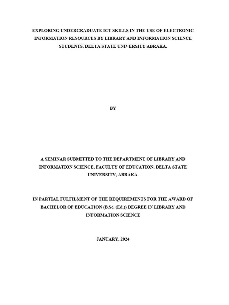 LIS Students' ICT Skills Analysis | PDF | Libraries | Information And ...