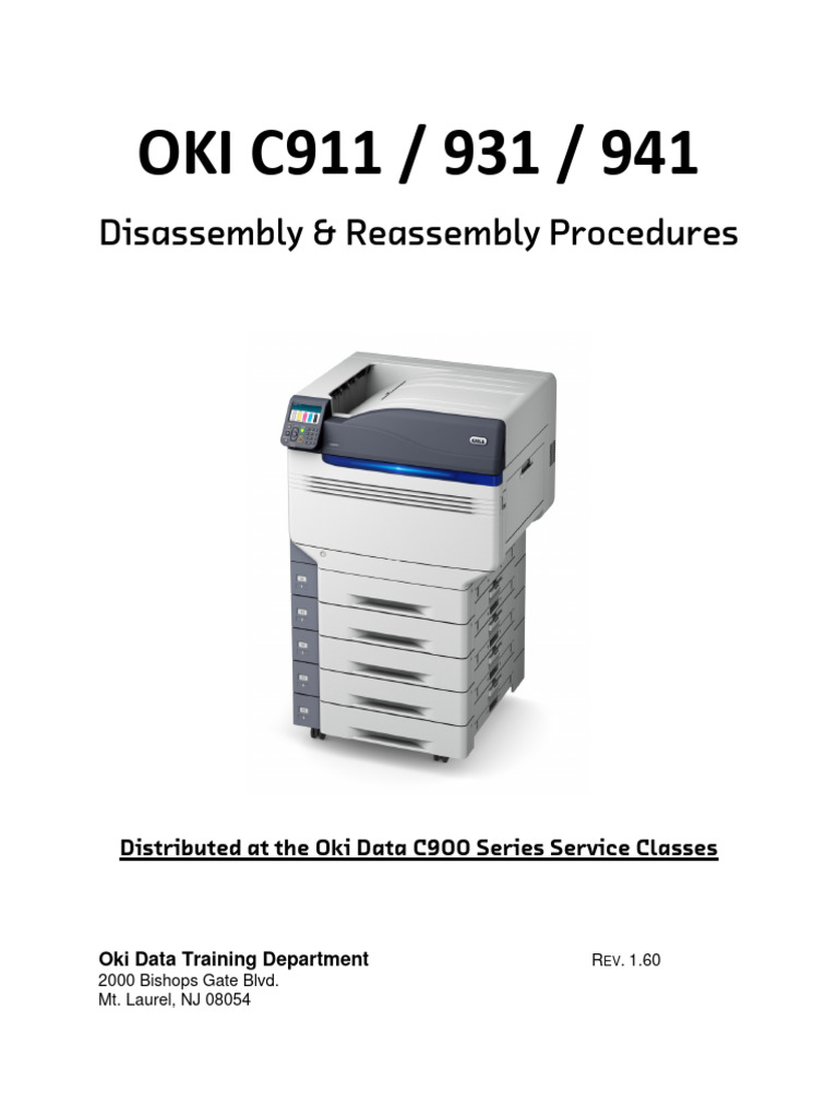OKI C911 / 931 / 941: Disassembly & Reassembly Procedures | PDF | Electrical Connector | Printer ...