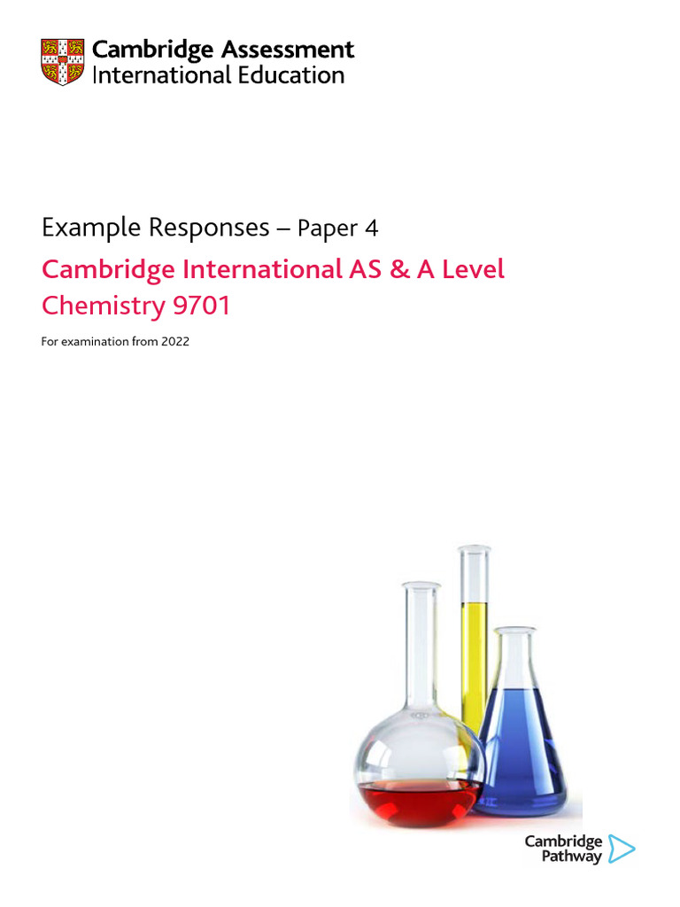 9701 Example Candidate Responses Paper 4 (For Examination From 2022 ...