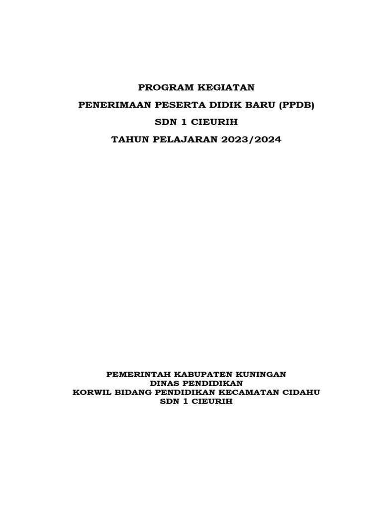 Program PPDB - SD - 2023 | PDF
