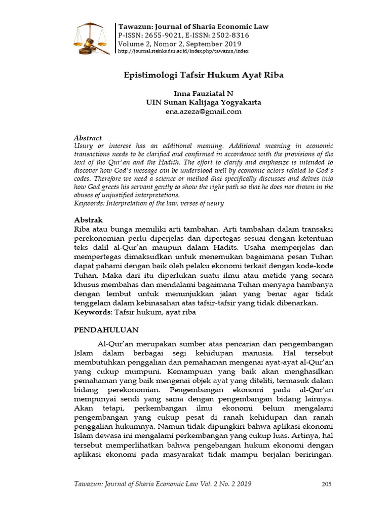 Riba, Jurnal Internasional Iain Kudus | PDF