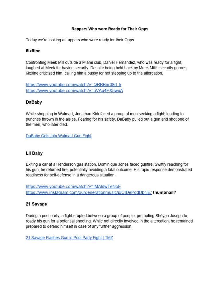 Rappers Who Were Ready For Their Opps | PDF | Courage