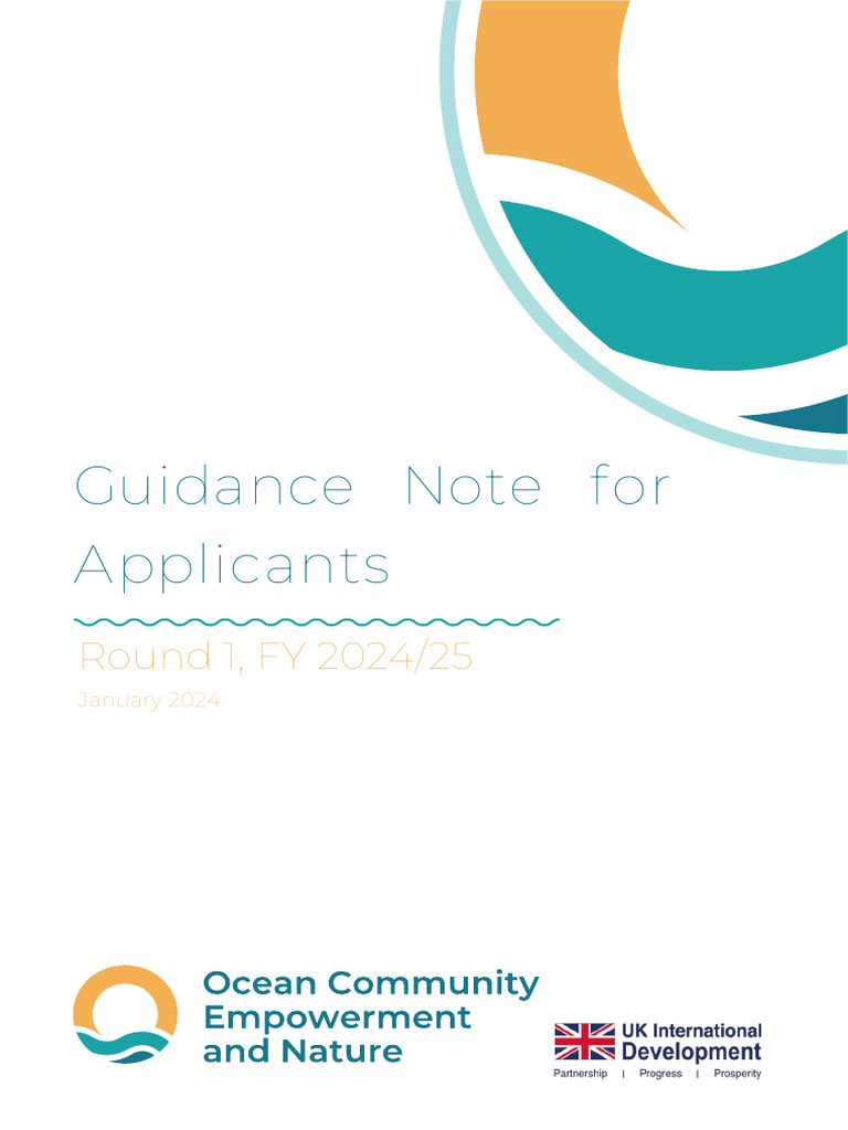 OCEAN Guidance Note For Applicants 2024 1 | PDF | Sustainability ...
