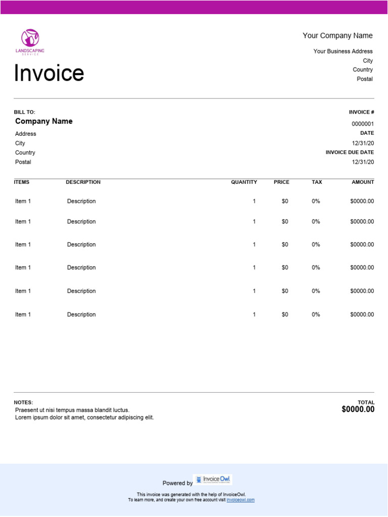 Landscaping Invoice 03 | PDF