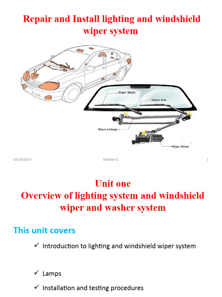 Repair and Install Lighting and Windshield Wiper System | PDF | Incandescent Light Bulb ...
