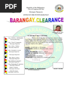 Barangay Clearance 2025 | PDF