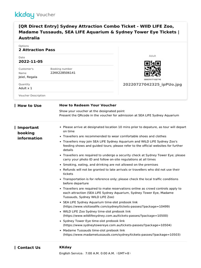 22KK228506141 Kkday Voucher | Download Free PDF | Voucher | Qr Code