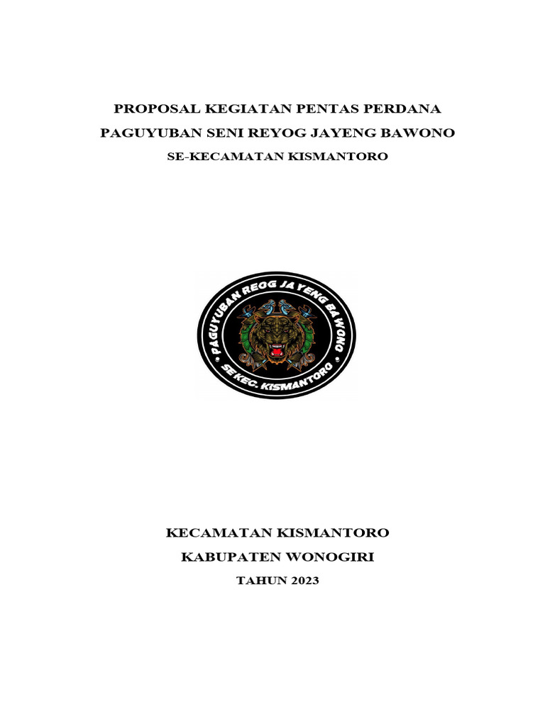Proposal Kegiatan Pentas | PDF
