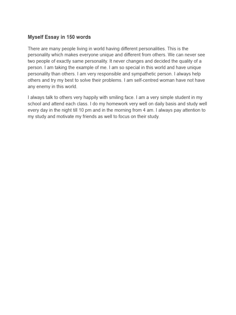 Unique Personality in 150 Words | PDF | Self-Improvement