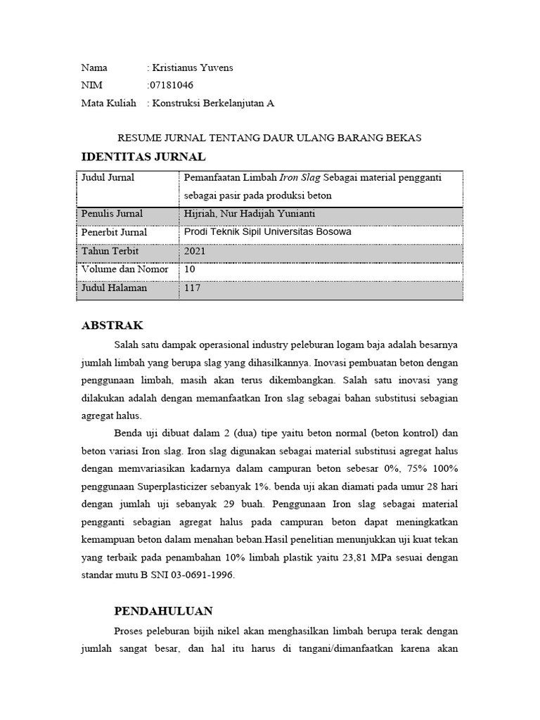 Iron Slag sebagai Pengganti Pasir Beton | PDF | Griya & Taman ...