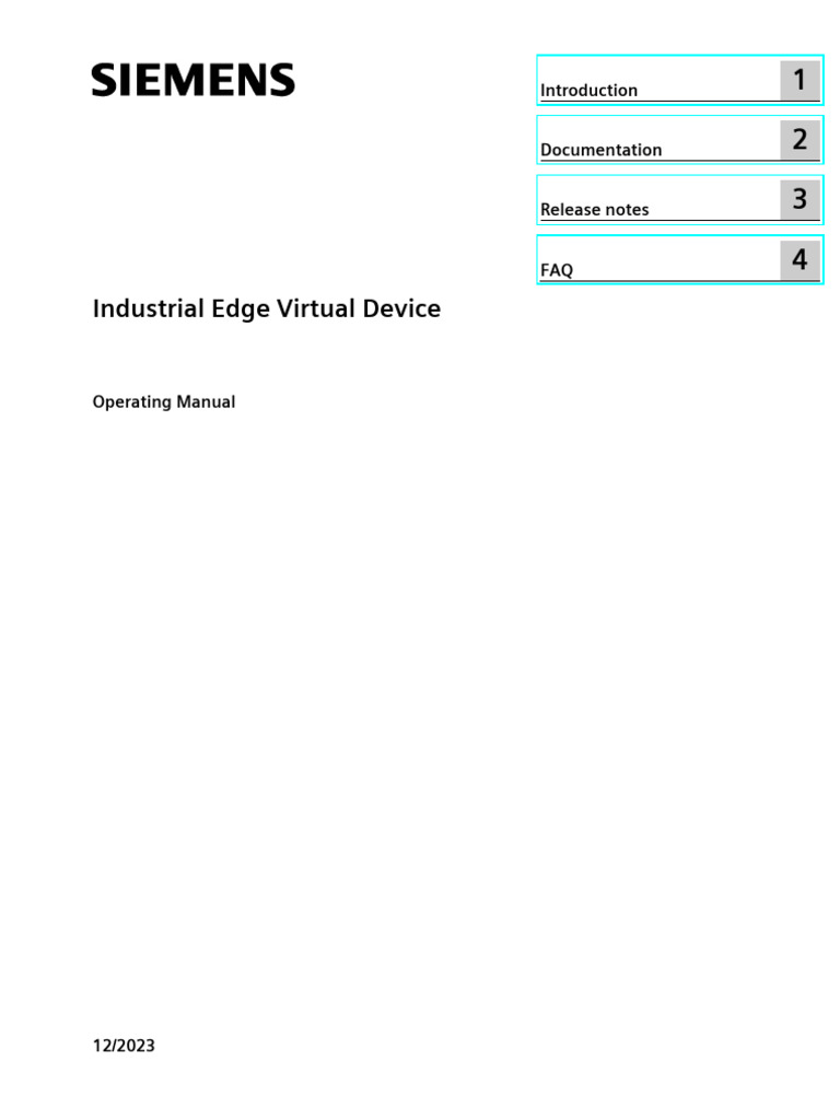 Industrial Edge Virtual Device En Us Pdf Virtual Machine Computer