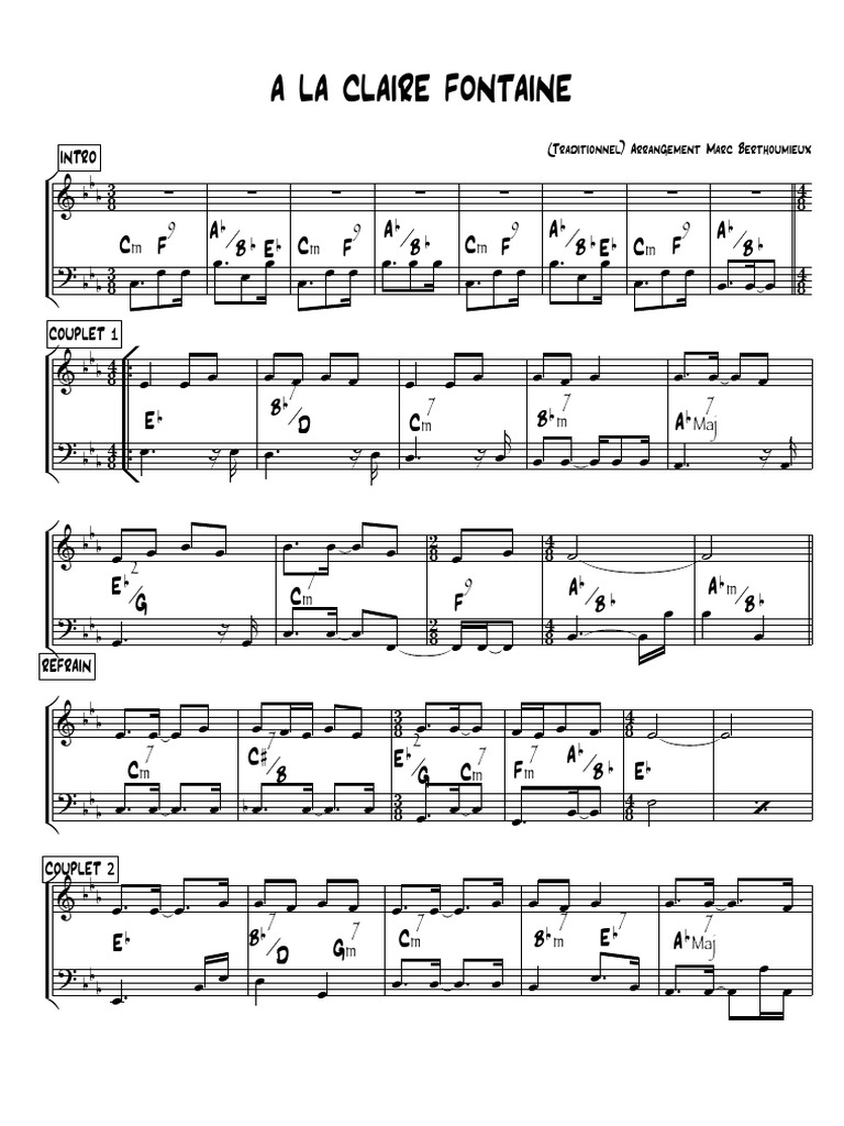 10 A La Claire Fontaine Melodie | PDF