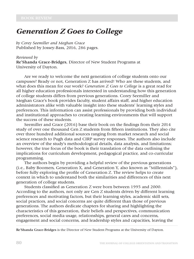 Gen Z Goes To College | PDF | Leadership | Student Affairs