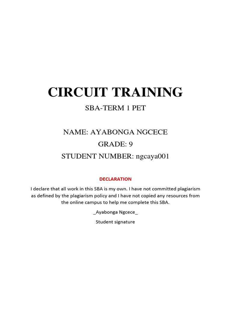 Circuit Training | PDF