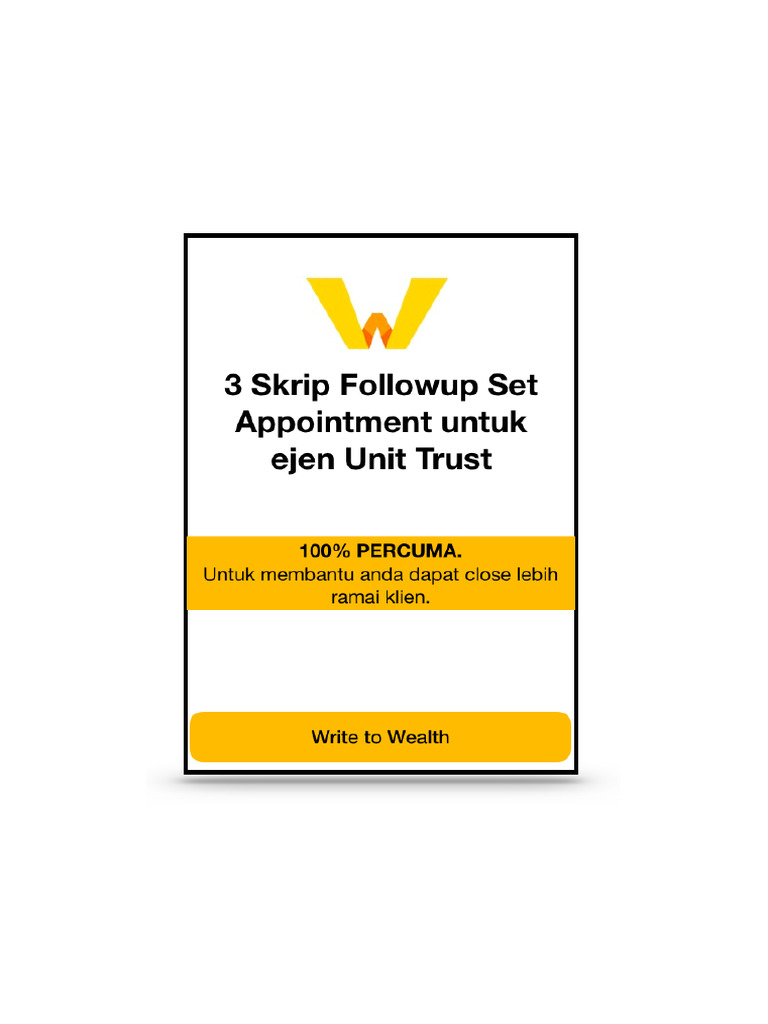 WTW - Bonus Ebook Unit Trust - 3 Skrip Set Appointment | PDF