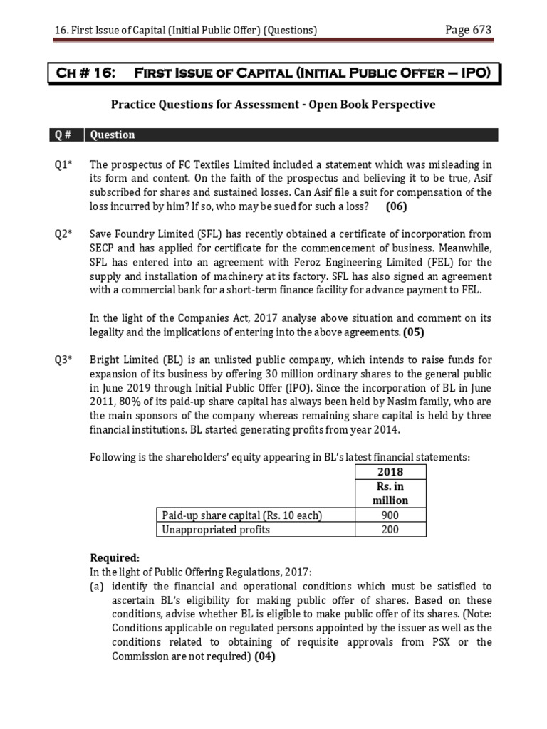 Chapter 16 - IPOs | PDF | Initial Public Offering | Private Sector