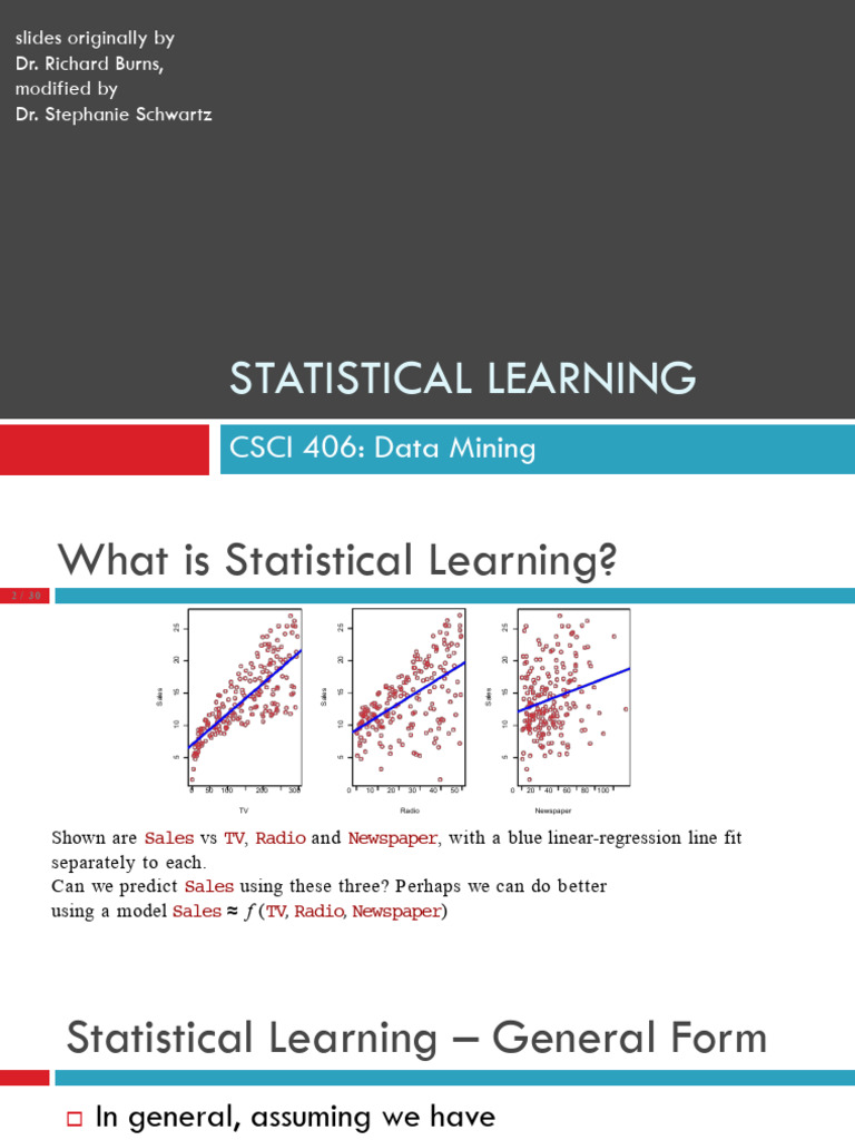 Week2 Statisticallearning Pdf Linear Regression Regression Analysis