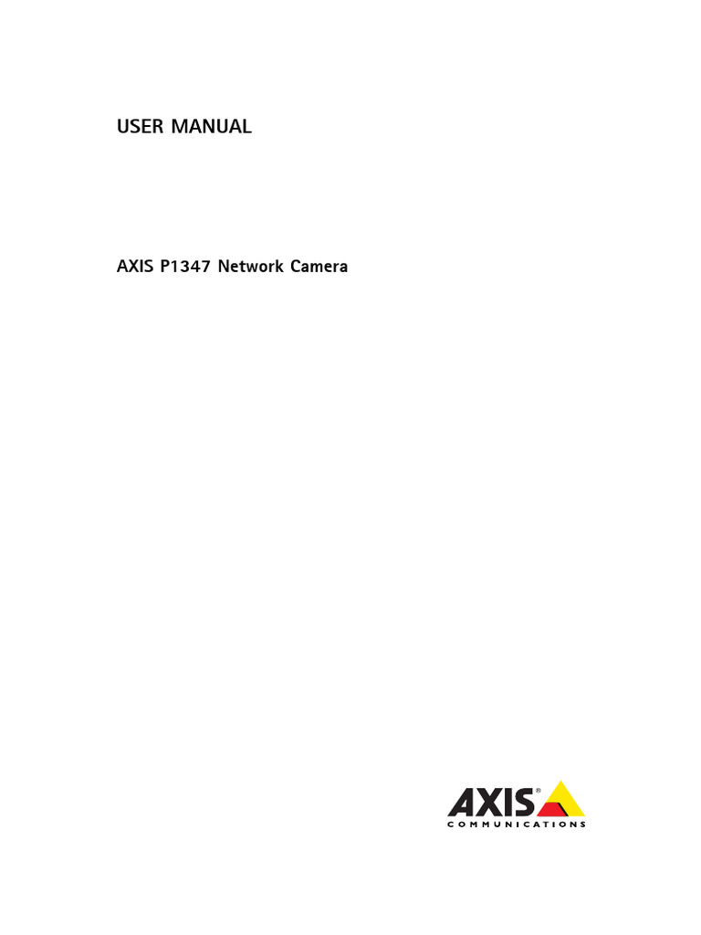 Axis p1347 User Manual en US 47770 | PDF | Ip Address | Streaming Media