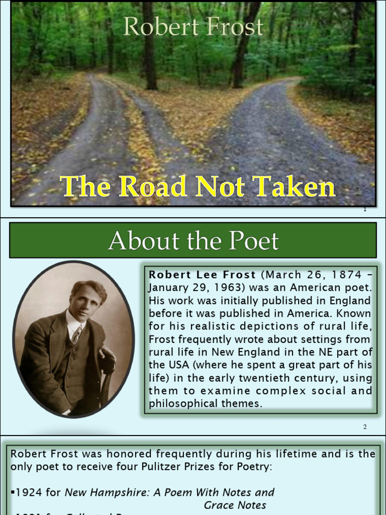 Robert Frost's 'The Road Not Taken' Analysis | PDF | Poetry