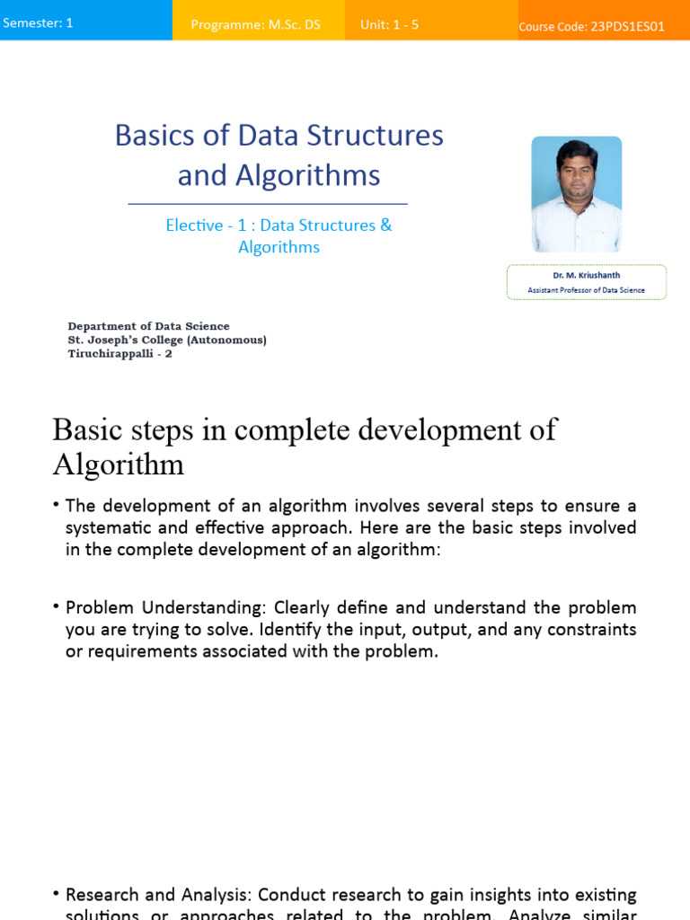Basics of Data Structures and Algorithms | PDF