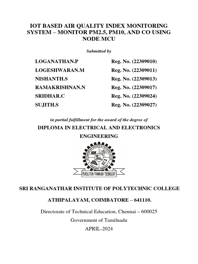 2.iot Based Air Quality Index Monitoring | PDF | Rectifier | Arduino