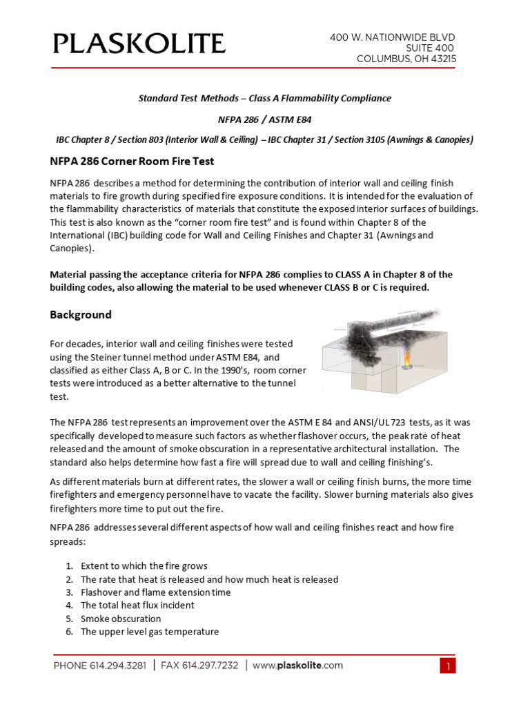 Nfpa 286 - Astm E84 | PDF | Fires | Firefighter