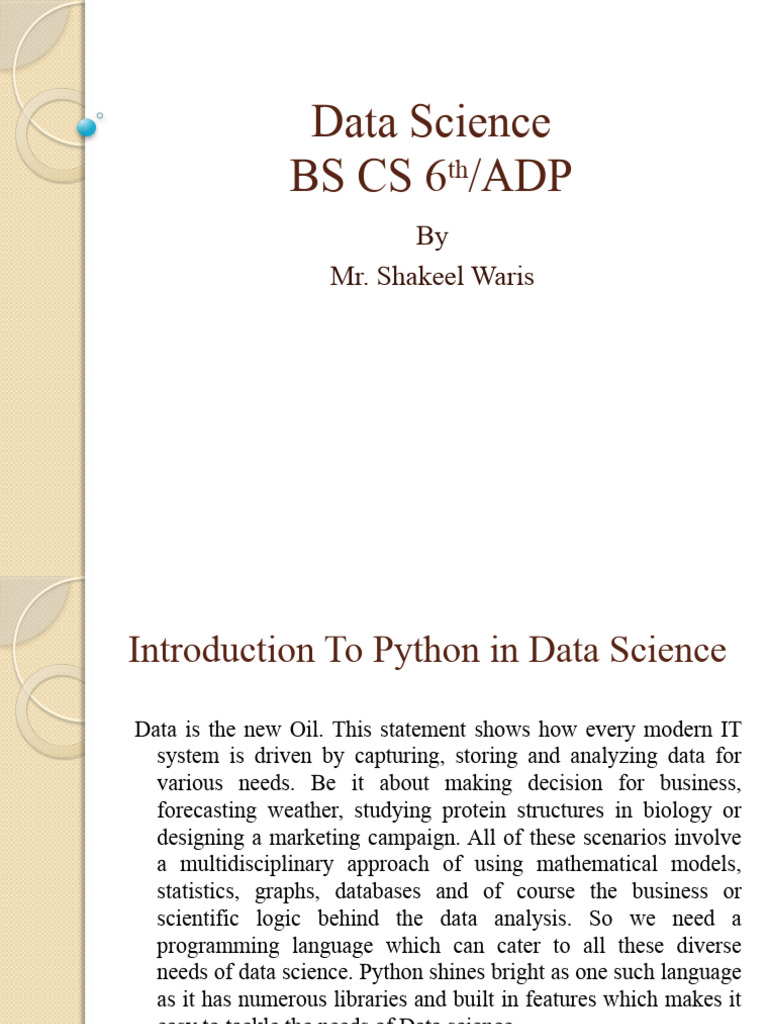 Data Science Lecture No 5 | PDF | Data Science | Data