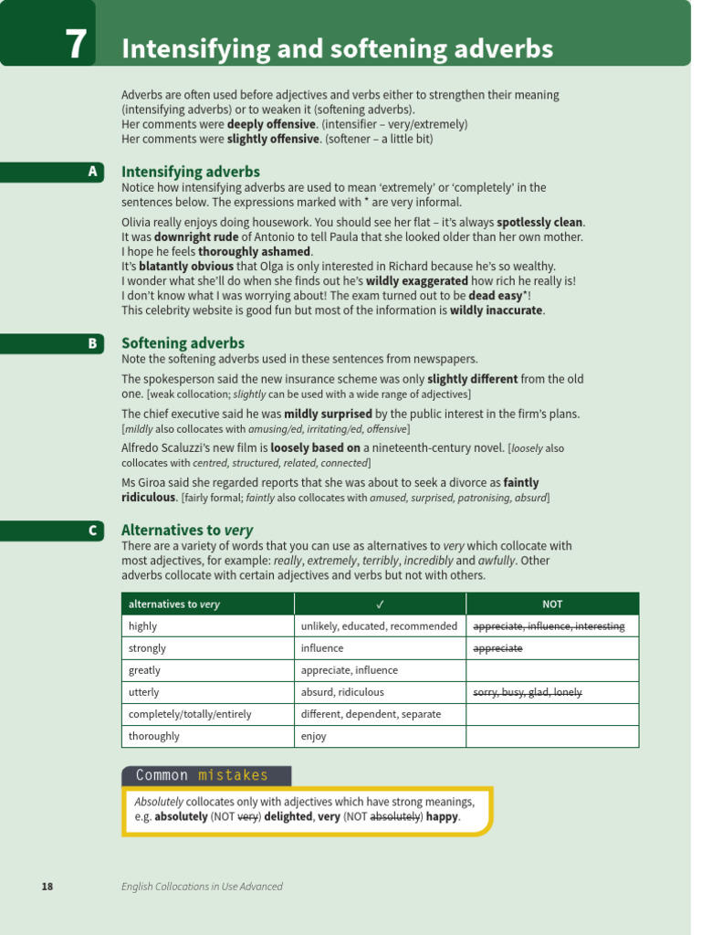 Intensifying and Softening Adverbs | PDF | Adverb | Adjective