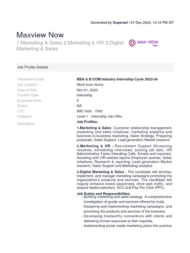 Maxview Now - 1.marketing & Sales 2.marketing & HR 3.digital Marketing ...