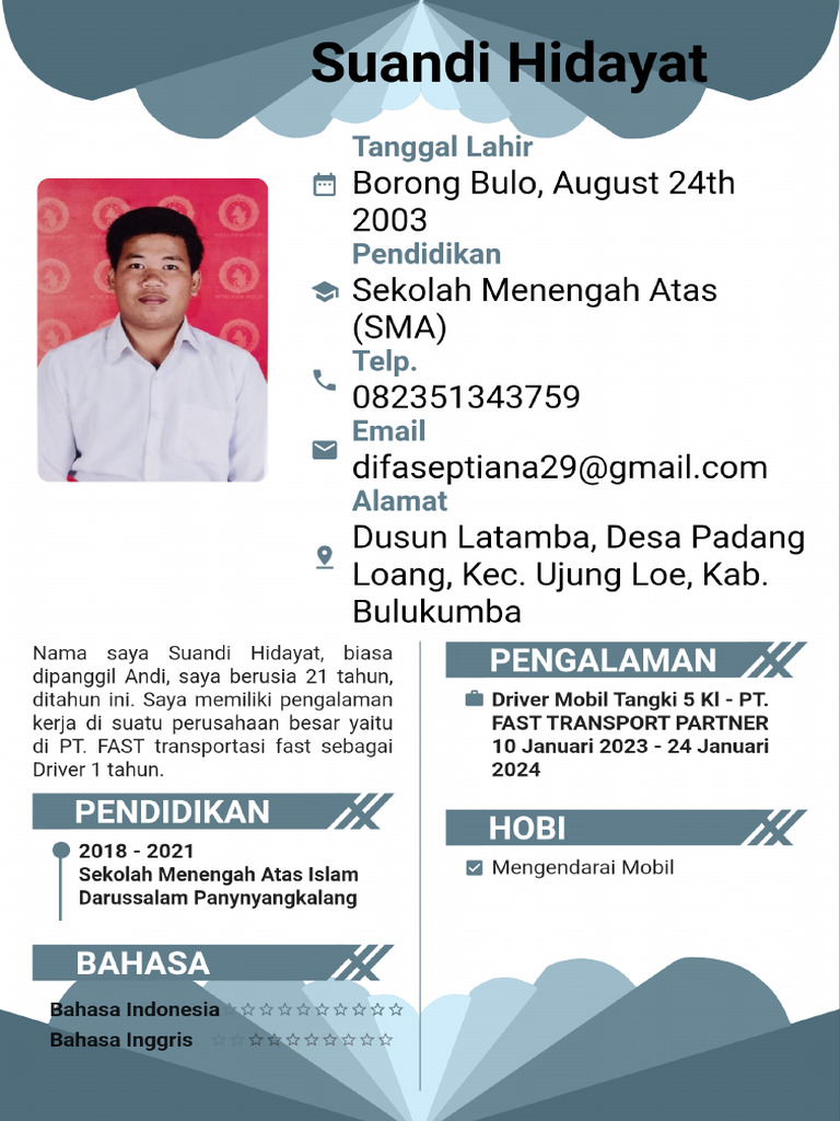 CV Suandi Hidayat PDF | PDF