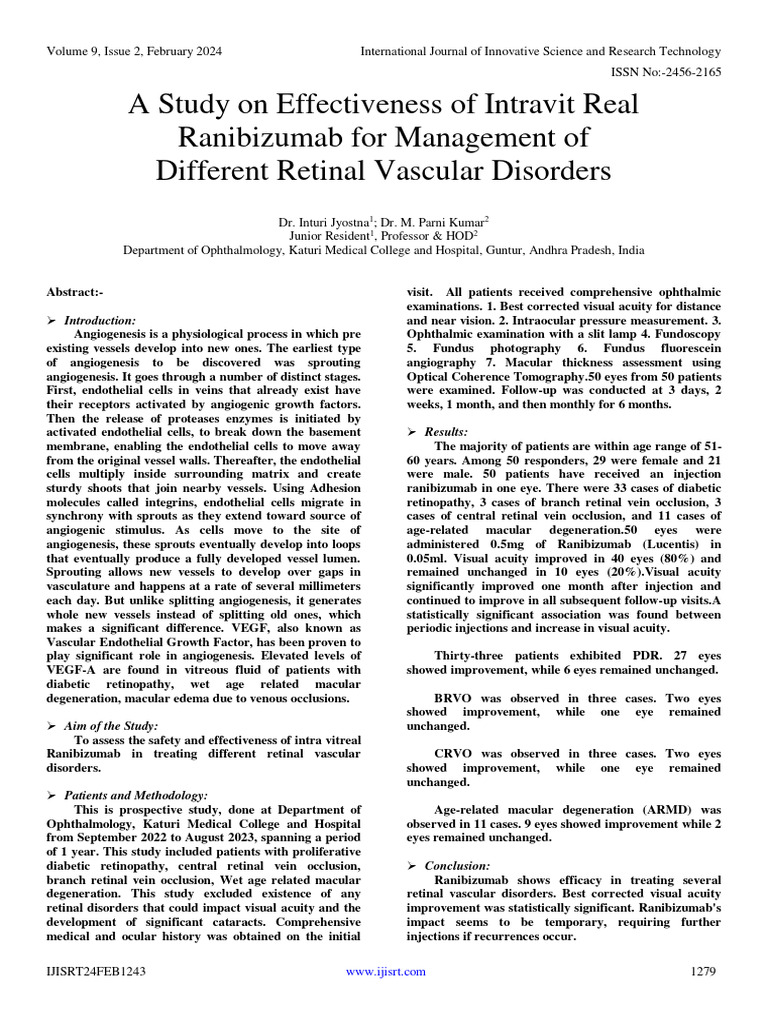 A Study On Effectiveness of Intravit Real Ranibizumab For Management of ...