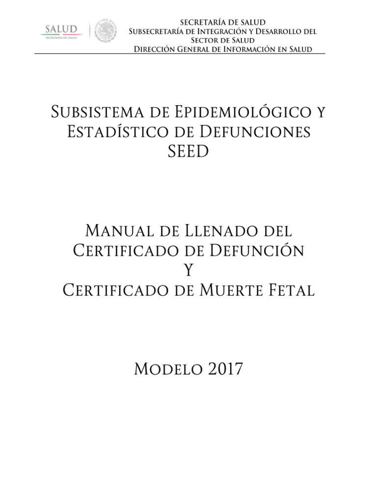 Manual Llenado de Certificado de Defunción | PDF