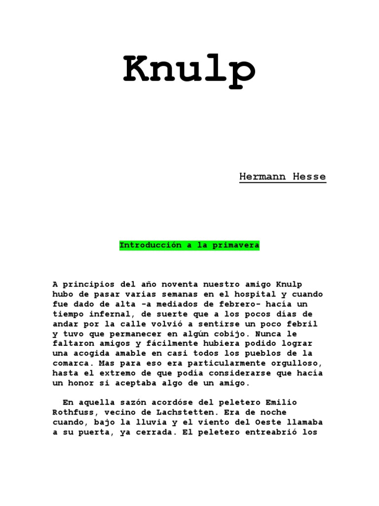 Hesse Hermann - Knulp | PDF | Naturaleza