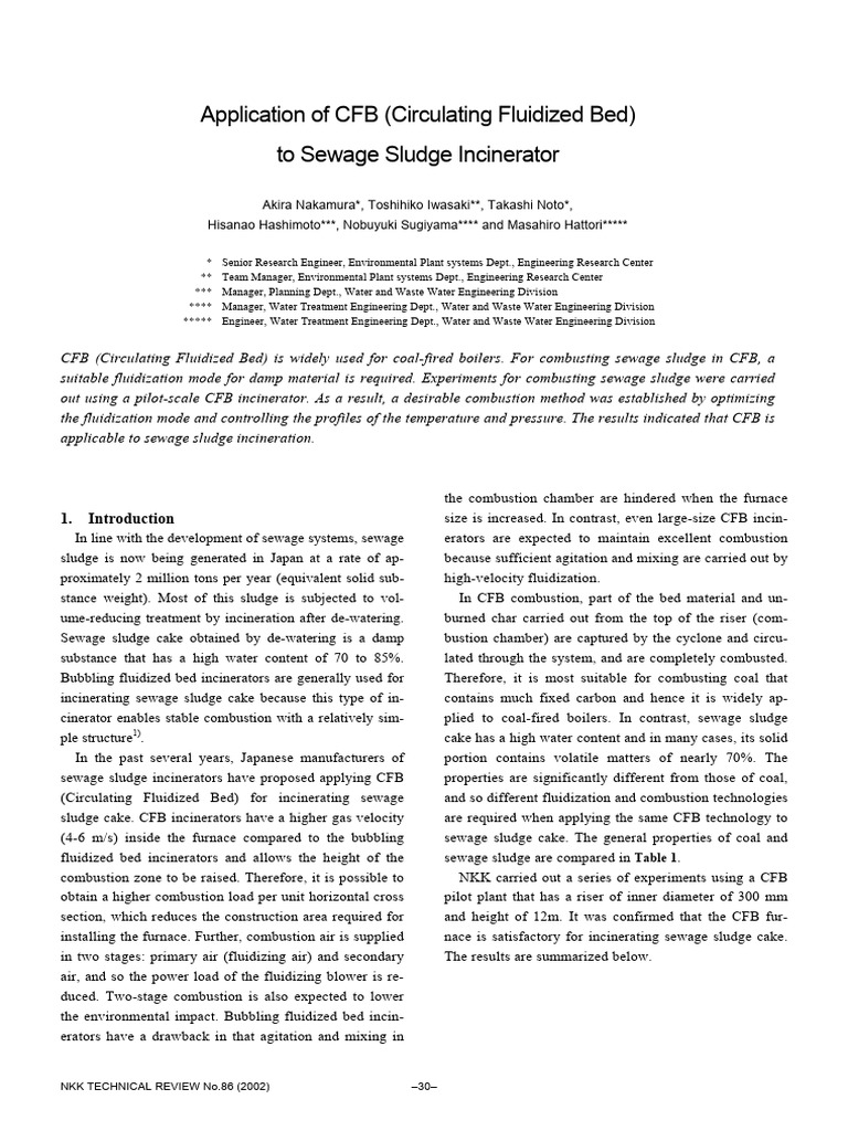 Application of CFB (Circulating Fluidized Bed) | PDF | Sewage Treatment | Incineration