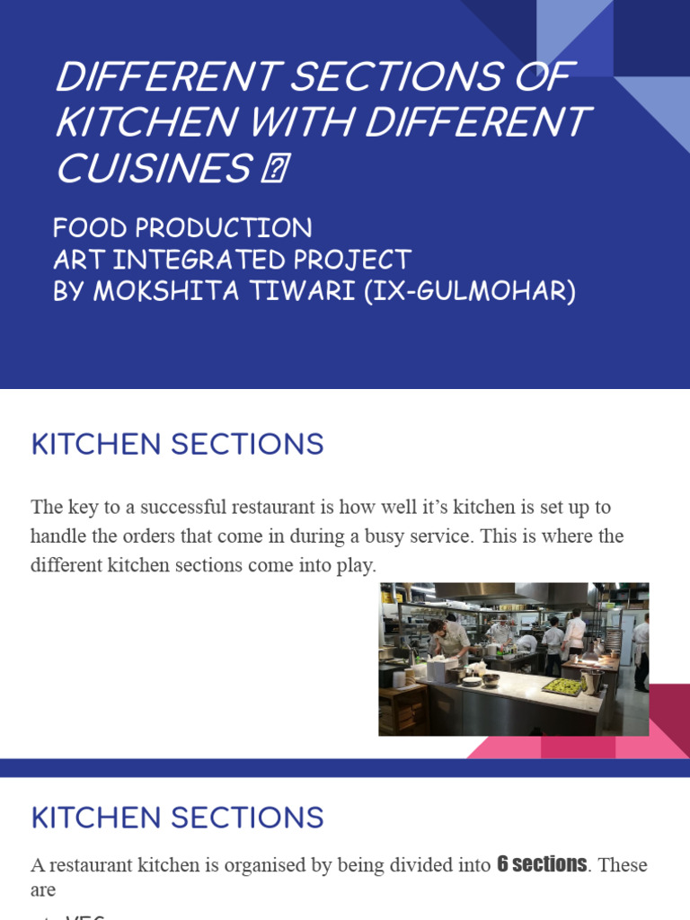 Food Production Art Integrated Project | PDF | Chef | Kitchen