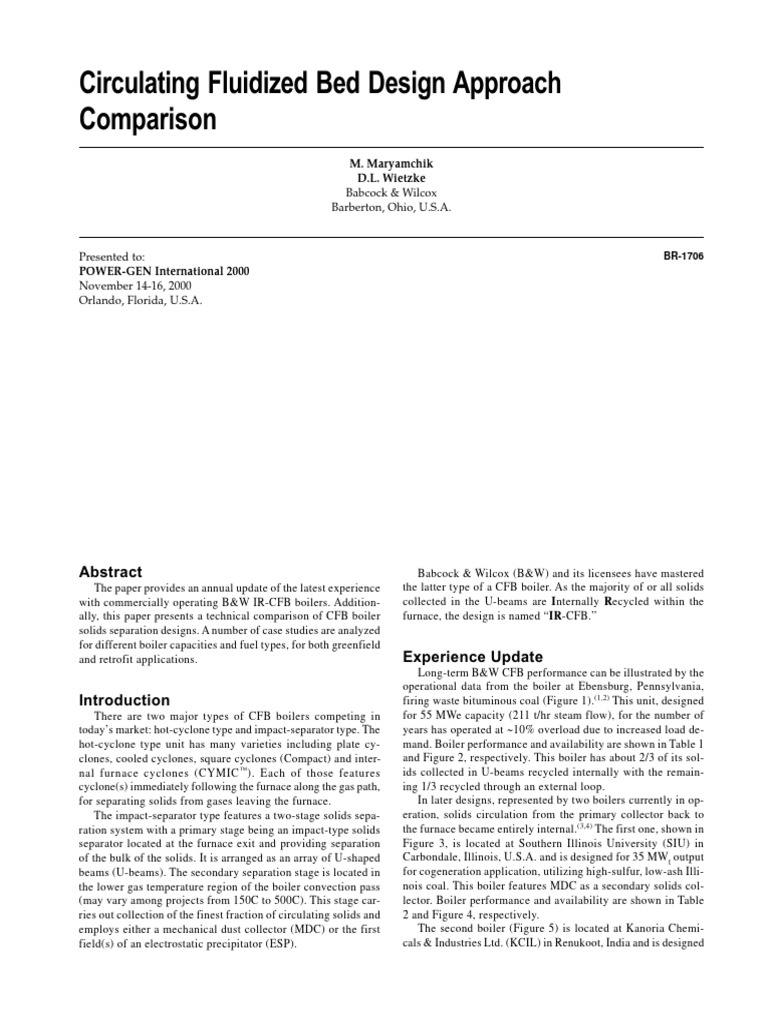 Circulating Fluidized Bed Design Approach | PDF