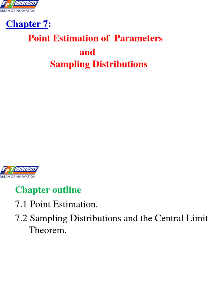 FALL2023 Chapter 7 Point Estimation of Parameters and Sampling Distributions | PDF | Estimator ...