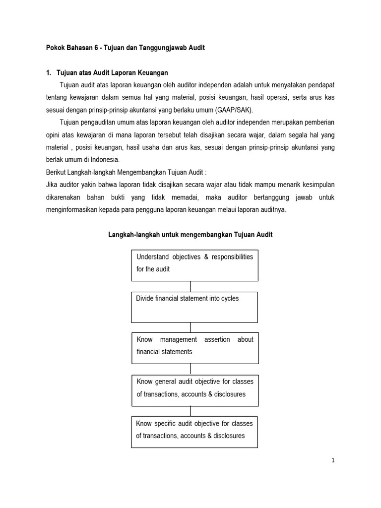 Tujuan dan Tanggungjawab Audit Keuangan | PDF | Pengelolaan Keuangan & Uang