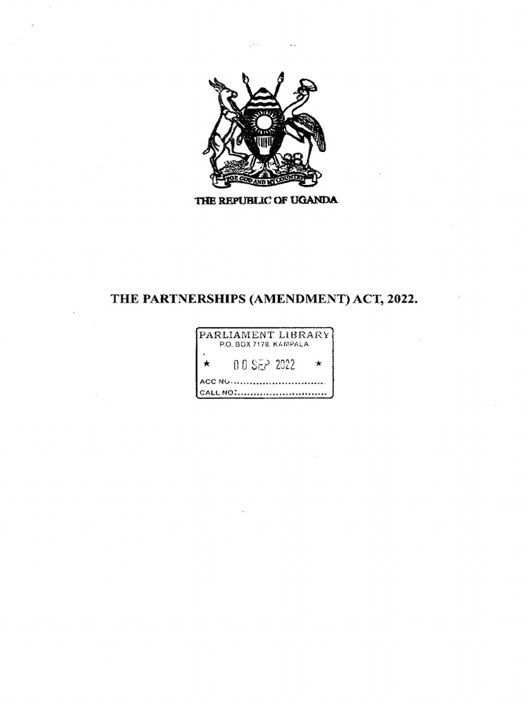 Partnerships Amendment Act 2022 | PDF | Partnership | Legal Liability