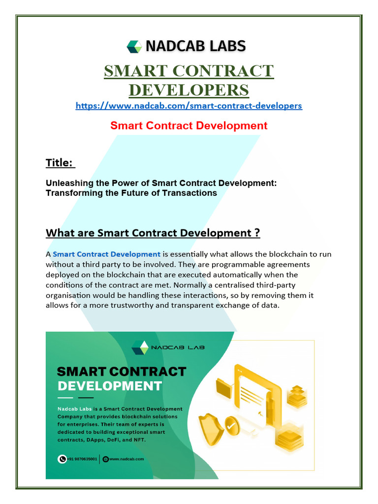 Smart Contract Development | PDF | Information Technology | Computing
