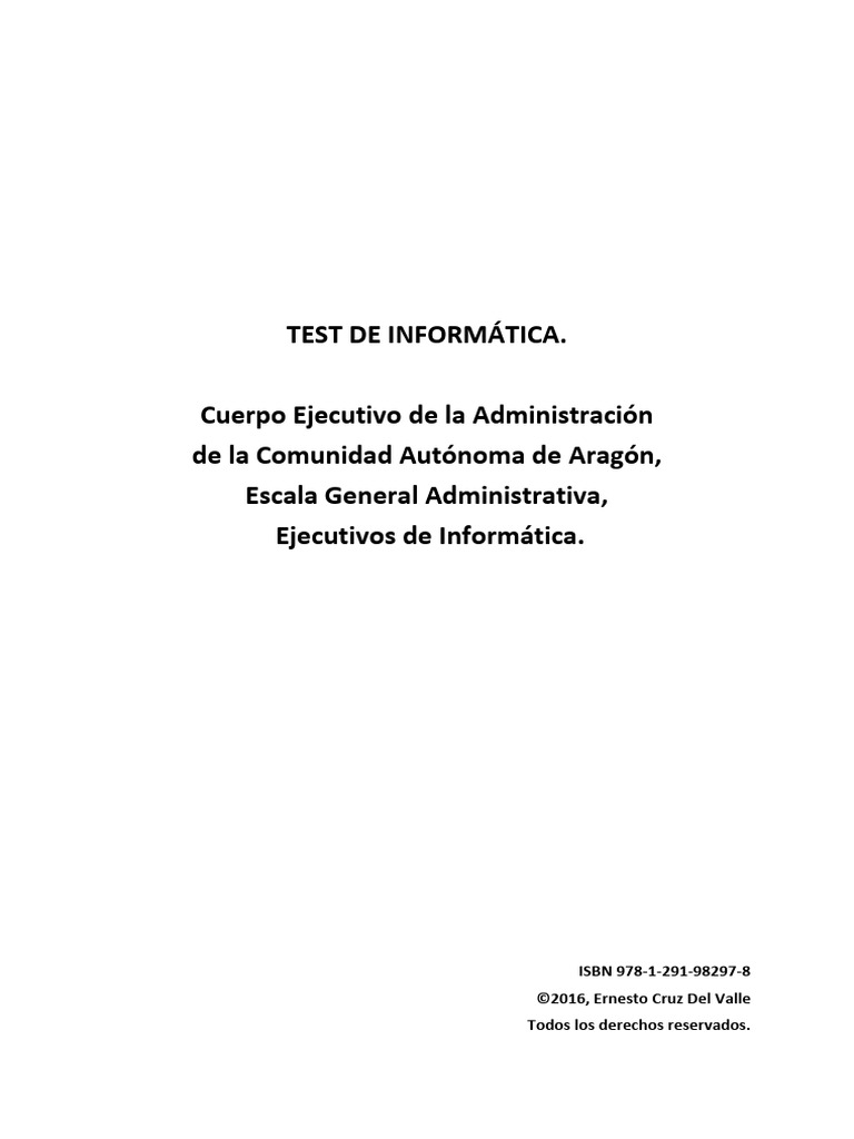 1 Test para Ejecutivos de Informática DGA | PDF | Caché (Computación ...