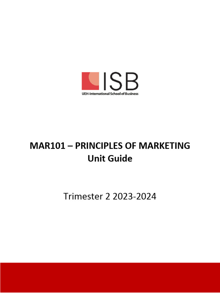 Principles of Marketing - Trimester 2 2023-2024 | PDF | Marketing | Sales